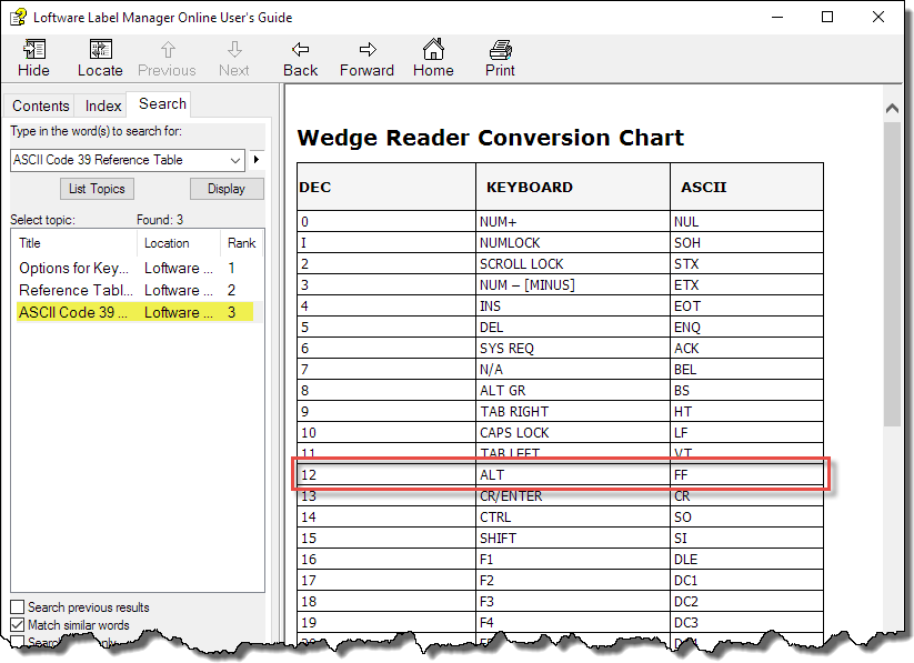 Encoding A Keystroke Character Within A Code 39 Symbology