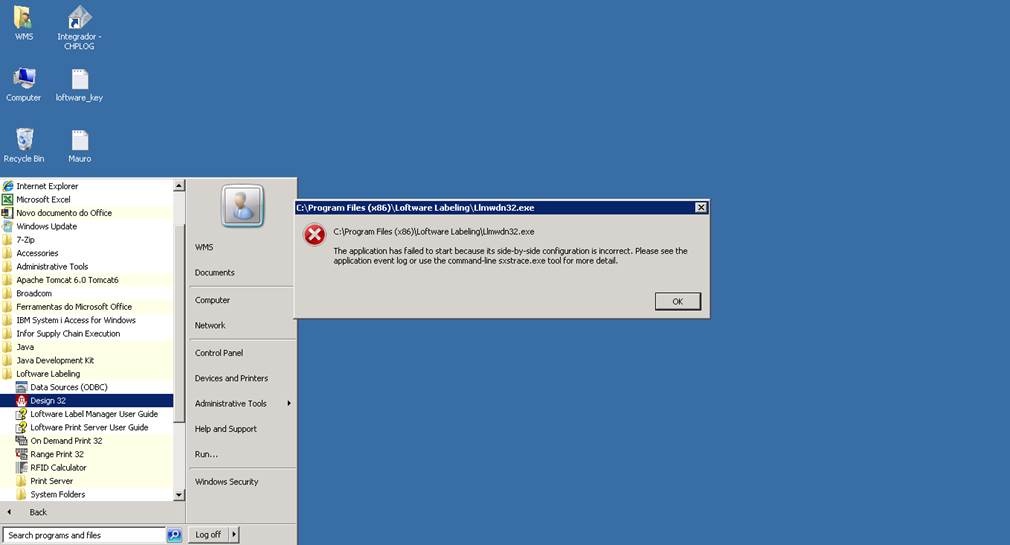 Application Failed to Start Because Side by Side Configuration is Incorrect