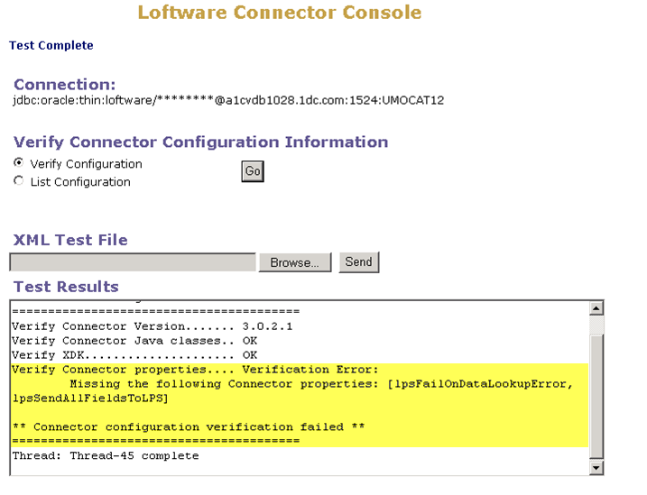 Missing Connector Properties When Trying To Verify Configuration On Connector Console