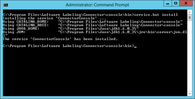Loftware Oracle Connector Service Not Available After Installing Loftware Oracle Connector