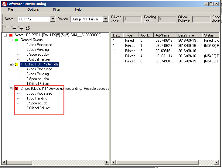 Stacked Job Request Shows Pending in the LPS Status Client After Job Prints